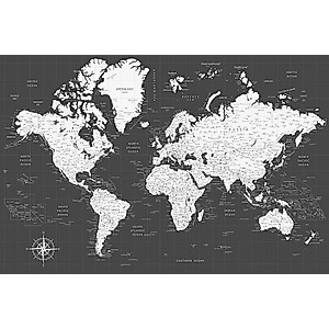 World Map -Push Pin Canvas, Personalized (Canvas 36x24x1.75)