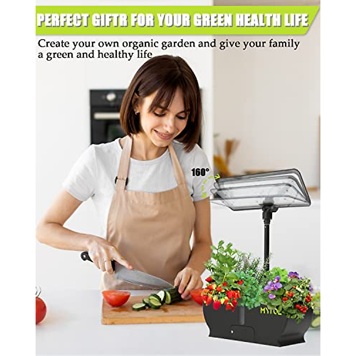 9 Pods Hydroponics Growing System, MYTOL Herb Garden Kit Indoor With 24W 96 LED Grow Light, Smart Quiet Automatic Water Pump, Automatic Timer, Height & Angle Adjustable for Vegetables, Flowers, Fruits