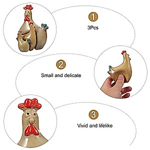 BESPORTBLE Ceramic Rooster Figurines Chicken Family Garden Statue Farm Animal Sculpture Porcelain Modern Animal Decoration for Home Office