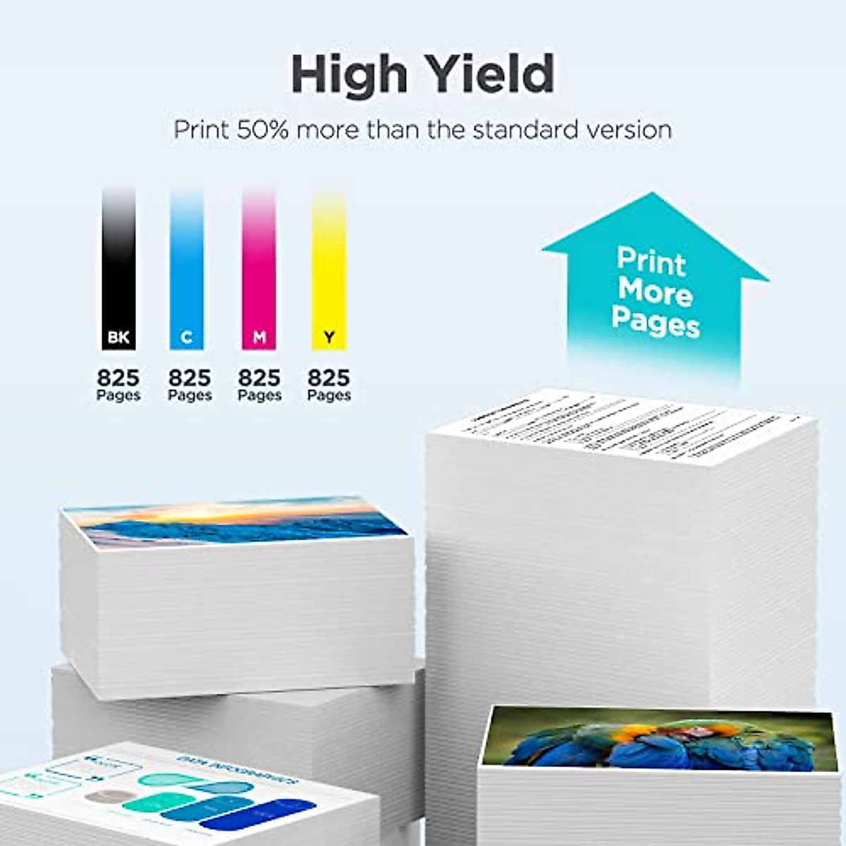 Compatible 902XL (4-Pack) Ink Cartridge Replacement for HP 902XL 902 High Yield, Work for Officejet Pro 6978 6960 6962 6968 6954 6958 6950 6951 6970 Printers (Black, Cyan, Magenta, Yellow)