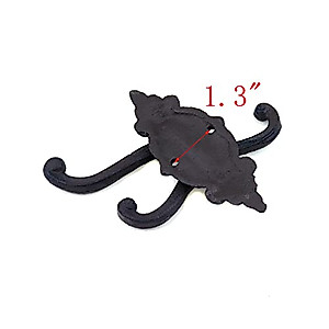 MY MIRONEY Cast Iron Swivel Wall Hook 3-in-1 Vintage Coat Hook Heavy Duty Triple Swivel Hook Swing Hook Pack of 3