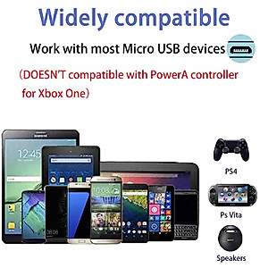 Micro USB Charger Cable 6FT 3Pack Android Charging Cord for PS4,Xbox One Controller,Amazon Echo Dot,Kindle Fire eReaders,Cameras,Samsung Galaxy S7 Edge J7 J5 Tab S2,Note 5,LG G4 G3L K40,Moto E6 E5 G4