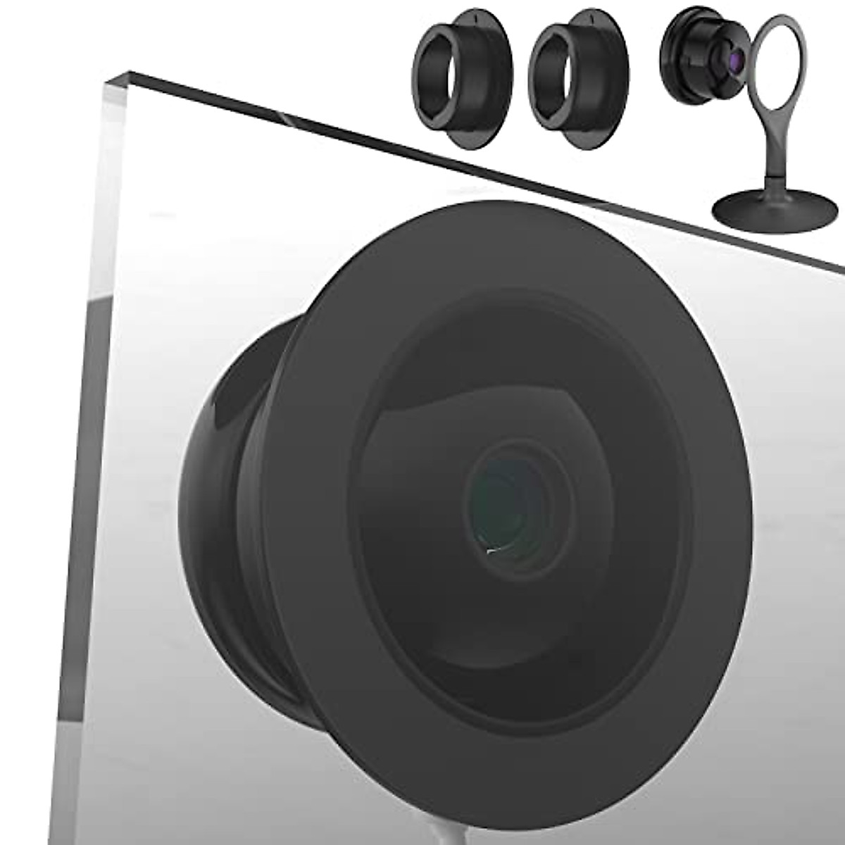 Teccle Window Mount for Google Nest Camera Indoor, Through Window Use Nest Cam, No Indoor Reflections (Black/Pack of 2)