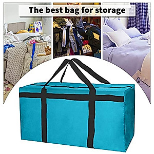 SKRYUIE Heavy-duty Oversized Storage Bag Tote Bag Reusable Mobile Bag, Light Green Moving Bag, Clothes Storage Belt, Strong Zipper and Handle, Can Be Used for Storage, University Dormitories
