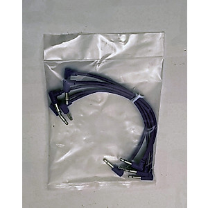 Starving Students Music Supplies Luigis Modular M-PAR Right Angled Eurorack Patch Cables - Package of 5 Purple Cables, 6" (15 cm)