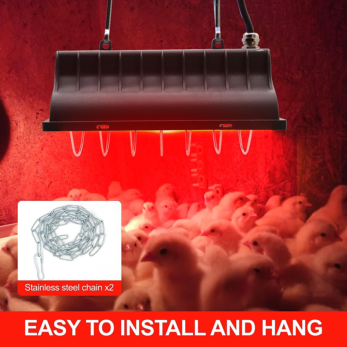 WISMOIER Infrared Heat Lamp for Chickens Coop Chicks Puppies Reptiles Livestock Poultry Bathroom 250 Watt 120V, Sauna Red Light Therapy Bulb