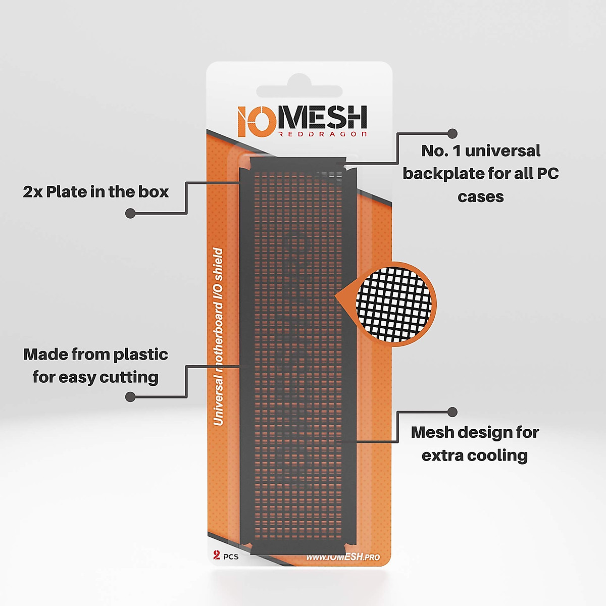 IOmesh Black Universal IO Shield Plate - for All PC Motherboards That was Lost Original Backplate, Make New Custom IO Shield for PC Motherboard