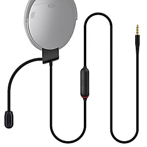 Gneinour QC45 Microphone Cable with Mute Switch Compatible with Bose Quietcomfort 45 Noise Cancelling Headphones for PS4 PS5 Xbox One Controller