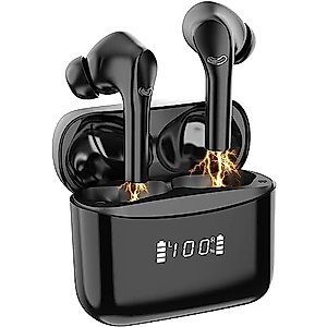 Wireless Earbuds, Bluetooth 5.3 Headphones Deep Bass Stereo and Noise Cancelling Headphones 42H Playtime LED Power Display Earphones, Ear Buds IP7 Waterproof Wireless Headset with 4 Mic for Sport, TV