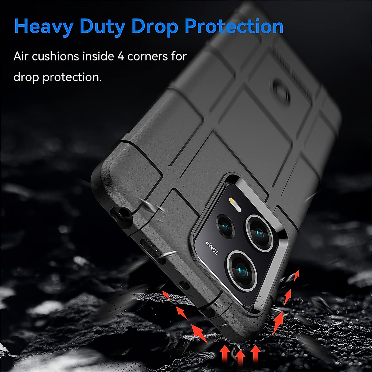 Ephoou Slim Phone Case for Xiaomi Redmi Note 12 Pro 5G, Rugged Shield with Military Grade Shockproof Protection Case Compatible with Redmi Note 12 Pro 5G /Note 12 Pro Speed/Poco X5 Pro HD-Black