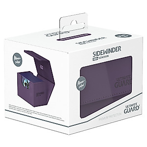 Ultimate Guard Sidewinder 100+, Deck Box for 100 Double-Sleeved TCG Cards, Purple, Magnetic Closure & Microfiber Inner Lining for Secure Storage