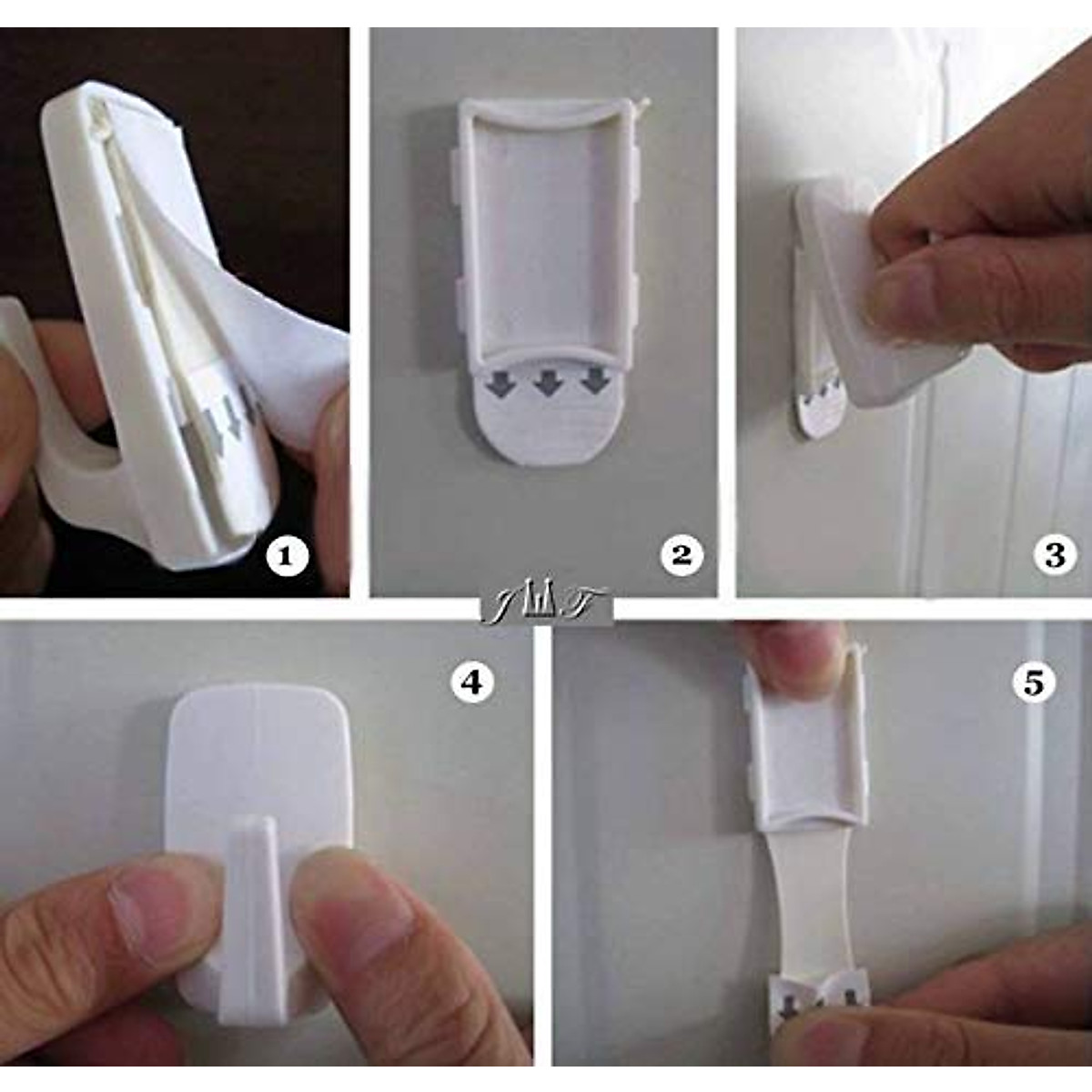 Mini Oval Reusable Stick on Wall Adhesive Heavy Duty Utility Hooks (15 Pack)