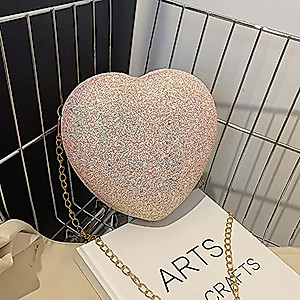Elegant Sequins Love Heart-shaped Evening Clutch Bag Diamonds Ladies Handbags
