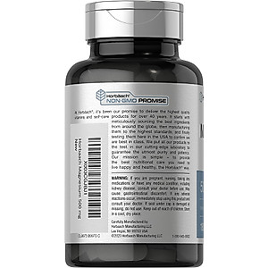 Horbäach Magnesium 500mg | 180 Caplets | Vegetarian, Non-GMO, and Gluten Free Supplement