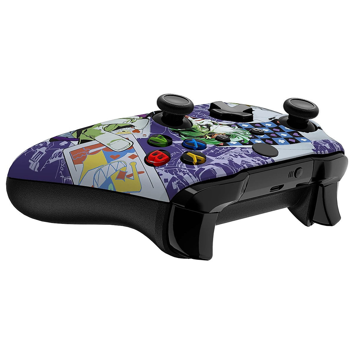 eXtremeRate Clown Cards Patterned Front Housing Shell Case for Xbox One S/X Controller, Soft Touch Faceplate Cover Replacement Kit for Xbox One S/X Controller (Model 1708) - Controller NOT Included