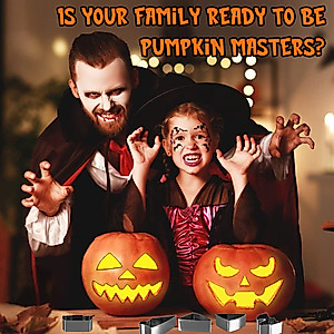 Pumpkin Carving Kit 24 PCS Pumpkin Carving Tools with Stencils Professional Pumpkin Cutting Kit with Puncher and Spoon for Kids Adults Stainless Steel DIY Pumpkin Carving Set for Halloween Decoration