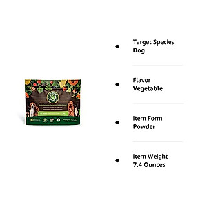 Ruff Greens - Vitamin & Mineral Supplement, Nutritional Support for Dogs, Probiotics for Dogs, Dog Vitamin Powder, Nutritionally Pure Superfood for Pets, 7.4 Ounce