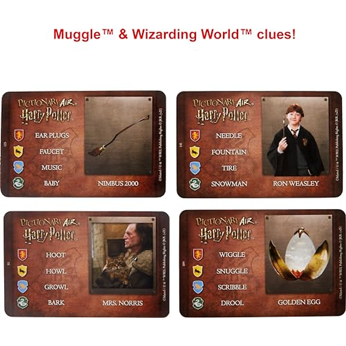 Mattel Games Pictionary Air Harry Potter Family Game for Kids & Adults with Light Wand & Themed Picture Clue Cards