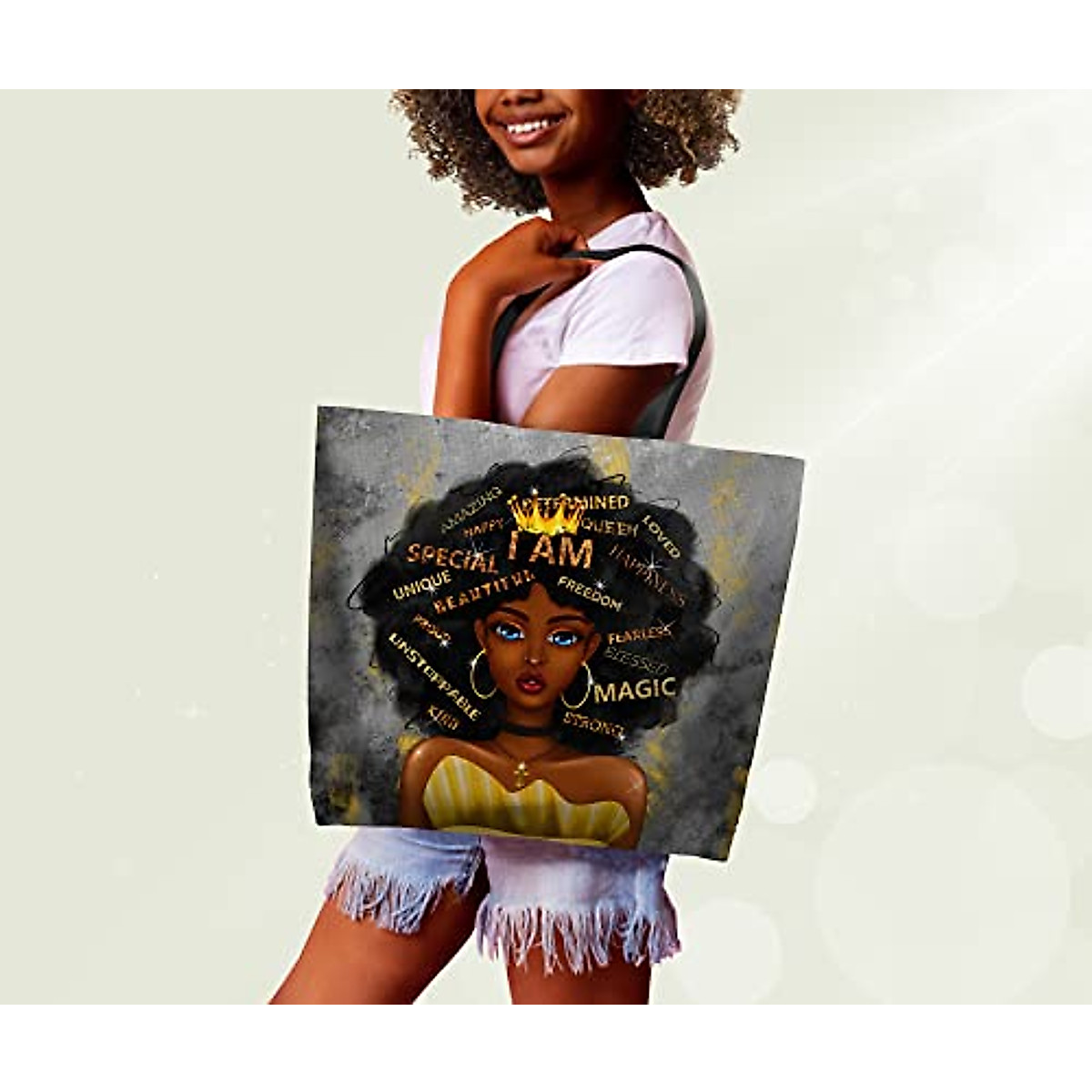 LMSM Afro Women Tote Bags For Women African American Woman Shoulder Handbags Bag Black Girl Top Handle Satchel Handbags For Work Travel Gift