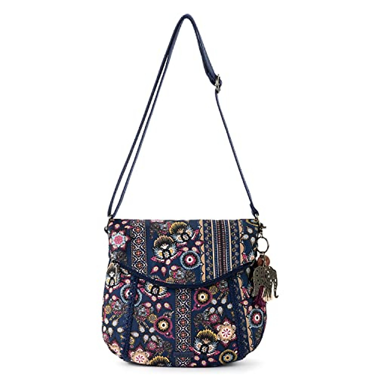 Sakroots Foldover Bag in Eco-Twill, Multifunctional Purse with Adjustable Strap & Zipper Pockets, Sustainable & Durable Design, Navy Tapestry World