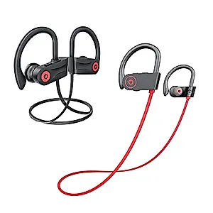Boean Bluetooth Headphones, Running Wireless Earbuds with 15 Hours Playtime, HD Deep Bass Stereo IPX7 Waterproof Earphones for Workout and Sports, Bluetooth 5.3 CVC 8.0 Sound Isolation Headsets