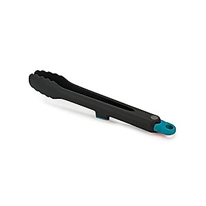 Joseph Joseph Duo Lockable Tongs Hygienic with Integrated Tool Rest & Non-Slip Feet, Suitable for Non-Stick Cookware, Heat-Resistant