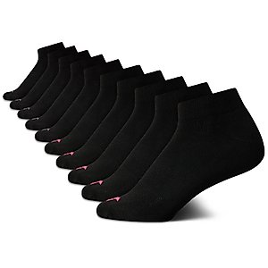 Avia Women's Quarter Socks - 10 Pack Cushioned Athletic Ankle Socks for Women - Women's Moisture Wicking Sports Socks (4-12), Size 4-9, Pure Black