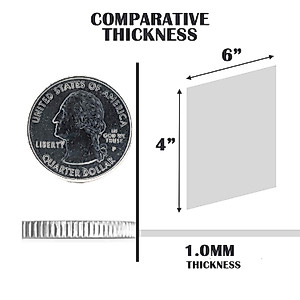 Performore 5 Pack of 4x6 Inch Plexiglass Sheet with Protective Film, 0.04" Thick PETG Panels, Clear Acrylic Plastic Sheet for Picture Frame, Invitations, Cricut