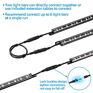 TORCHSTAR LED Safe Lighting Kit, (6) 12 Inch Linkable Light Bars + Motion Sensor + UL Power Adapter, 900LM, Input 100-240V, for Under Cabinet Gun Safe Locker Closet Showcase, 5000K Daylight