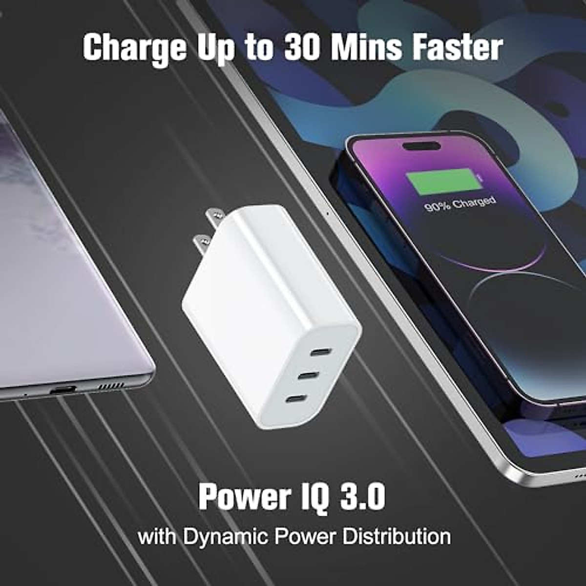 USB C Charger, Amoner 35W 3-Port iPhone Fast Charger Block, iPhone Cube Adapter with PD 3.0 Power Delivery Compatible with iPhone 15/15 Pro/14/13/12/11/SE/XS, Galaxy, Pixel 4/3 and More