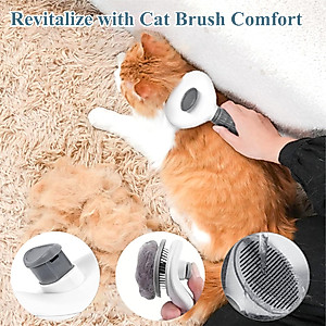 4 Pcs Cat Brush Kit for Indoor Cats, Self-Cleaning Slicker Cat Brush, Cat Brush Glove, and 2 Cat Wall Scratchers for Easy Shedding, Detangling, and Relaxing Grooming for Long and Short-Haired Cats