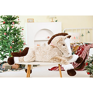 MaoGoLan Large Horse Plush Stuffed Animal, Big Horse Pillow Plush Toy, Ridable Huge Stuffed Pony, Giant Horse Plush Pillow for Kids 47 inches