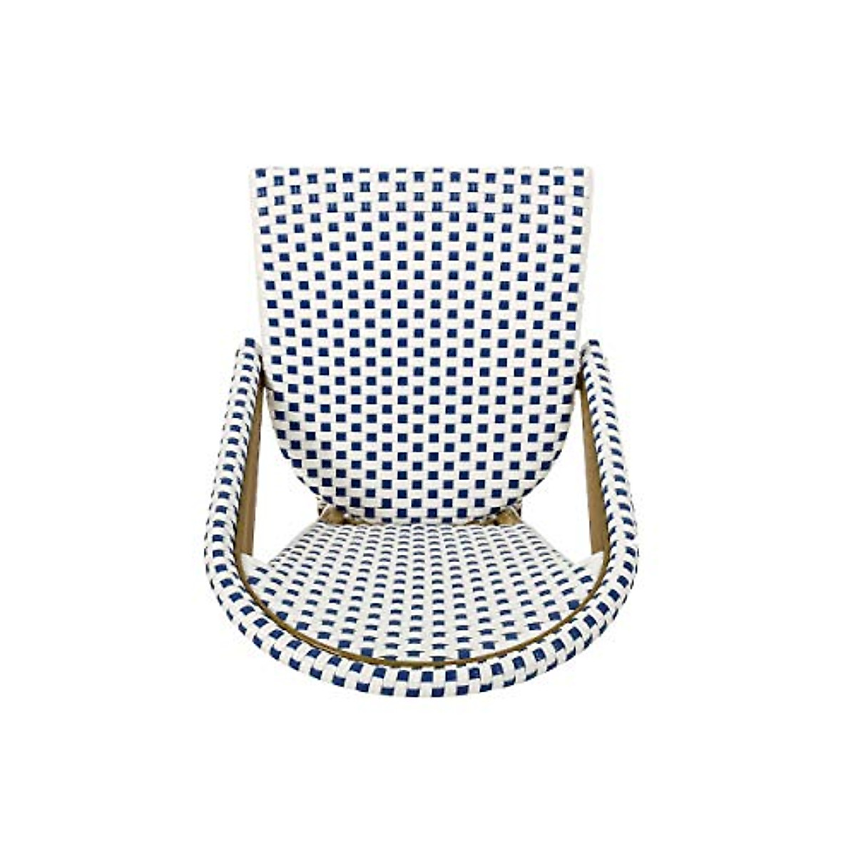 Christopher Knight Home Philomena Outdoor French Bistro Chair (Set of 2), Blue + White + Bamboo Print Finish
