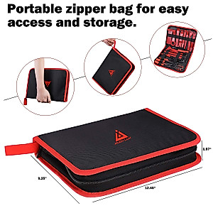 JOJOY LUX 41 Pack Auto Trim Removal Tool Set for Car Audio Dash Door Panel Window Molding,Auto Clip Pliers Fastener Tool Kit, Car Upholstery Repair Kit, Tool Kit with Zipper Bag