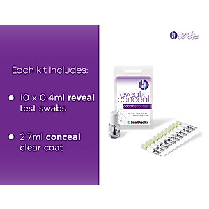 Reveal and Conceal Cobalt Test Kit by Smart Practice - Detecting Cobalt is a Snap - Test for Cobalt in Your Jewelry and Prevent Skin Exposure With Liquid Clear Coat - Includes 10 Test Swabs