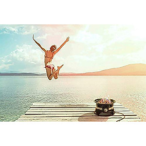 Outland Living 870 Premium Auto-Ignition Smokeless Outdoor Portable Propane Fire Pit with Cover & Carry Kit, 19-inch 58,000 BTU, Black