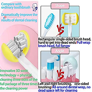 QL-LINRUN 3 Sided Toothbrush 3 Sided Toothbrush Kids Three Sided Toothbrush Surround Toothbrush Kids Kids toothbrushes Toddlers Teeth Brush（3pcs）