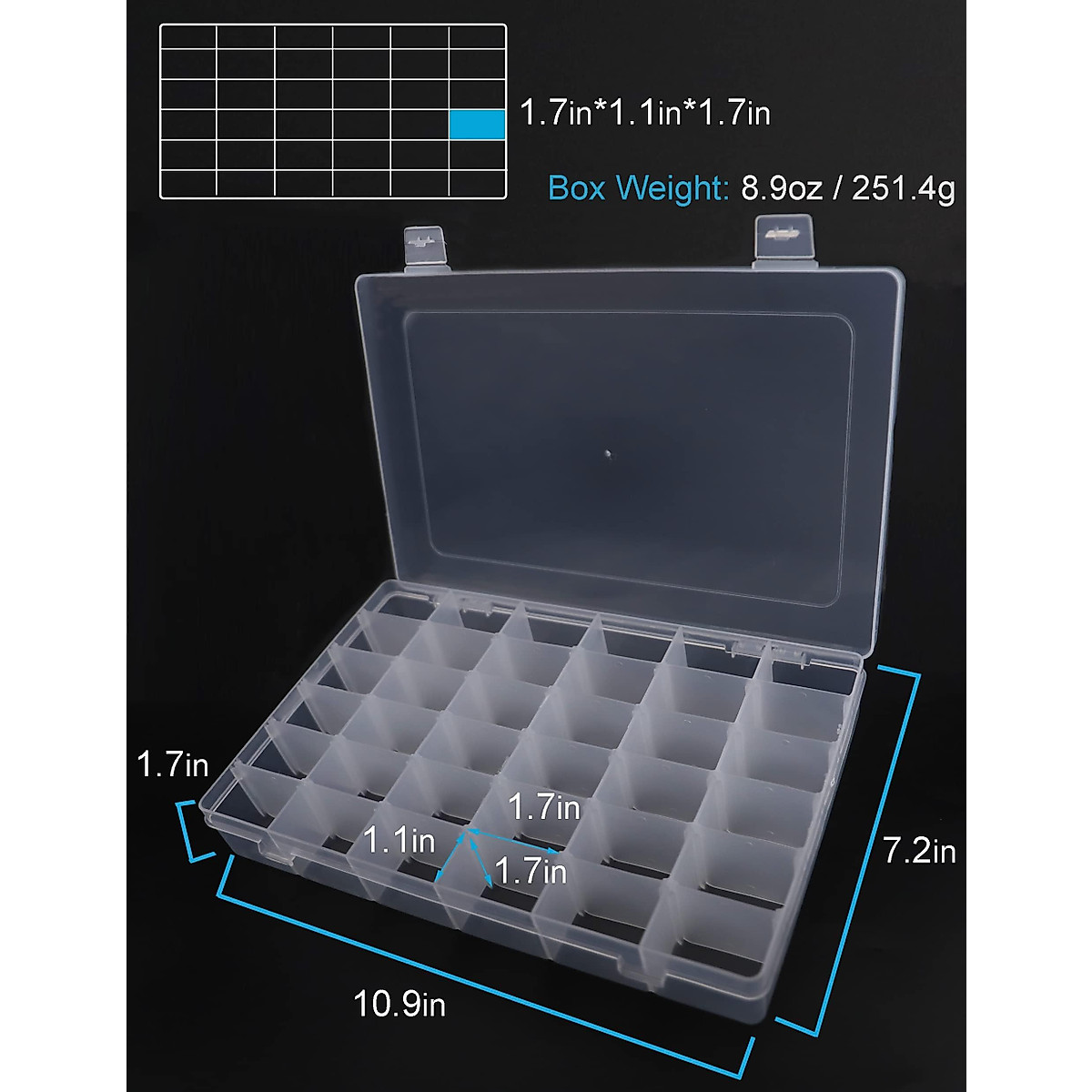 Beoccudo Tackle Box Organizer Box Bead Storage Plastic Organizer Bead Box 3600 Tackle Box Bead Containers for Organizing