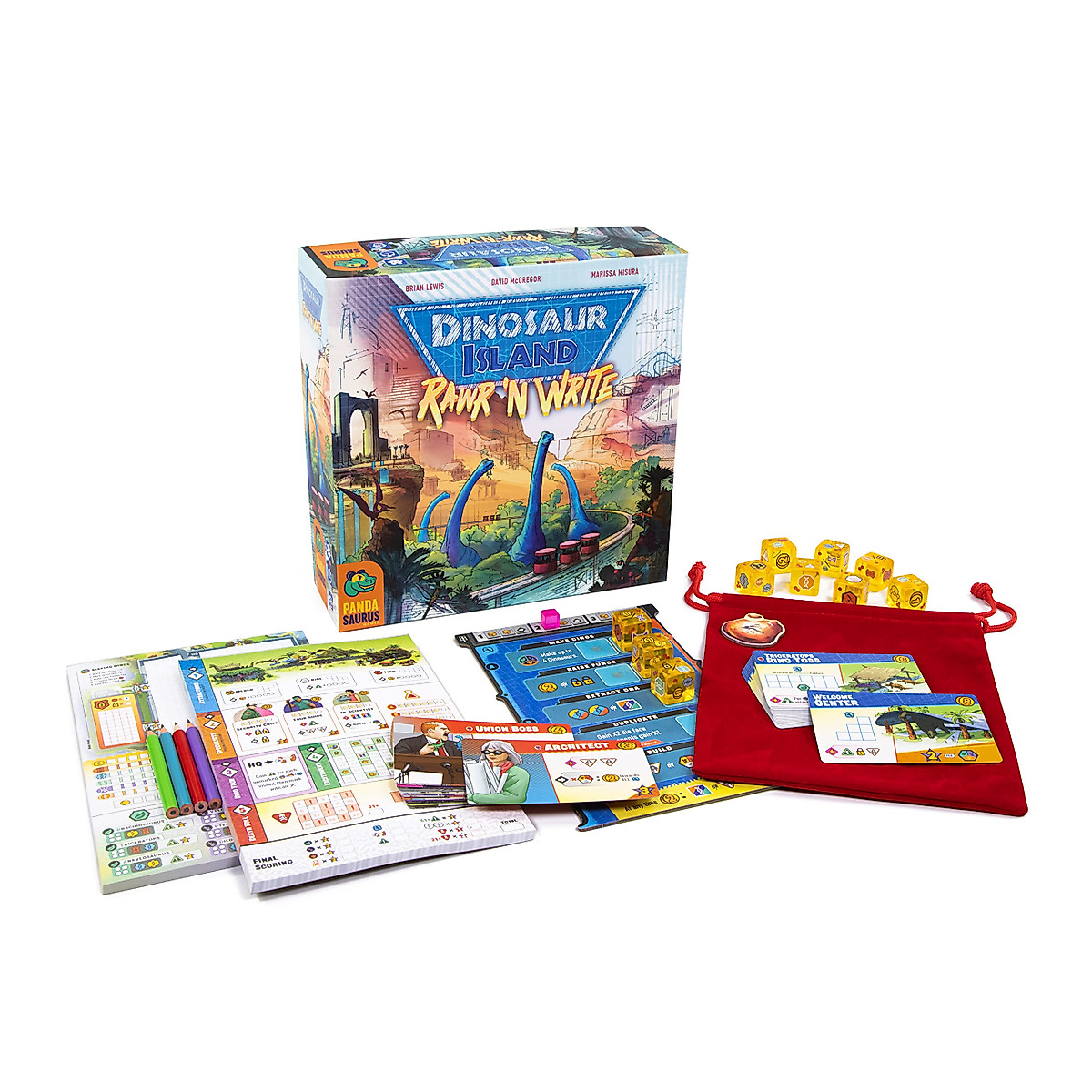 Dinosaur Island Rawr and Write Board Game - Build Your Dino Theme Park! Strategy Game, Fun Family Game for Kids and Adults, Ages 10+, 1-4 Players, 30-45 Minute Playtime, Made by Pandasaurus Games