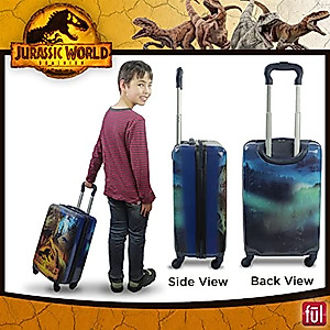 FUL Jurassic World Dominion 21 Inch Kids Rolling Luggage, Hardshell Carry On Suitcase with Wheels, Multi (JPBL0001SAMEC-634)