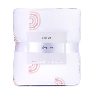 Ely's & Co. Baby Toddler Bedding Sets for Baby Boy and Baby Girl — Perfect for Toddler Beds — 3 Piece Set Includes Crib Sheet, Quilted Blanket, and Baby Pillowcase (Pink Rainbow)