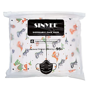 Kids Disposable Face Mask,50 Count 3 Ply Cartoon Face Masks for Children Adorable Print Masks for Boy and Girl,Individually Wrapped