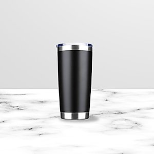 20 oz Tumbler Stainless Steel Double Wall Vacuum Vasos Travel Cup Tumbler Thermal Coffee Mug Cup With Lid (Black)