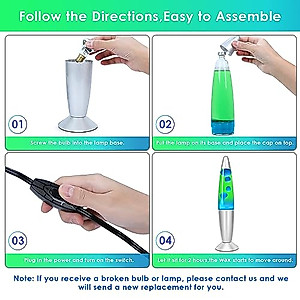 Lazzgan 13.8" Inch Motion Lamp, Beautiful Liquid Night Lights with Blue Wax in Green Liquid for Home, Office, Bedroom Decor, Mood Night Lamps for Sleep Relax Gifts for Kids Teens Adults