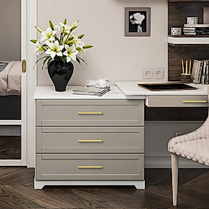 Ravinte 10 Pack Gold Cabinet Pulls 8 Inch Brushed Brass Kitchen Cabinet Handles Gold Square Kitchen Hardware for Cabinet Gold Kitchen Drawer Pulls Come with Screwdriver