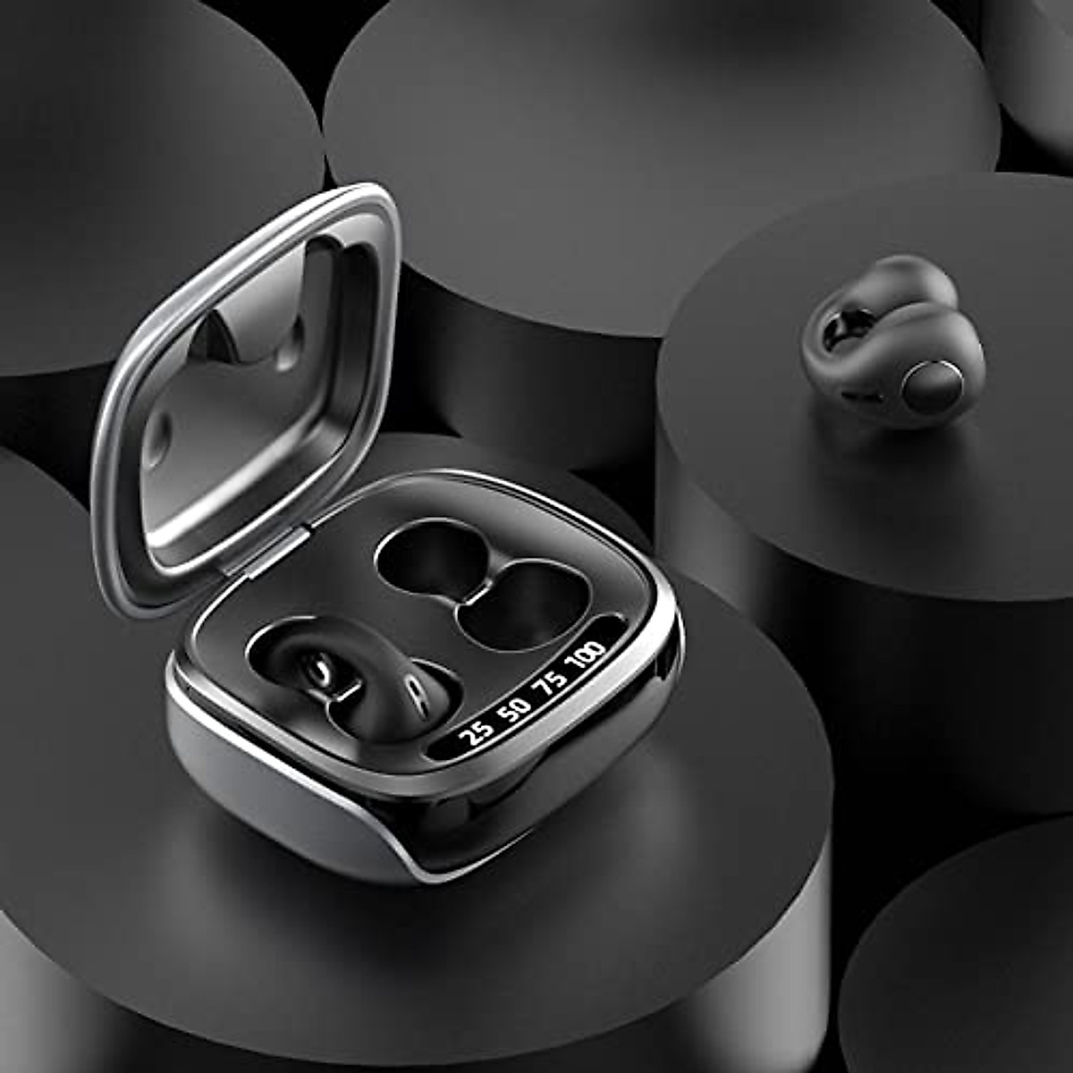 Jkapagzy Wireless Ear Clip Bone Conduction Headphones,Open Ear Headphones Wireless Bluetooth,Bone Conduction Headphones Bluetooth Earphones for Running, Sports, Cycling, Driving