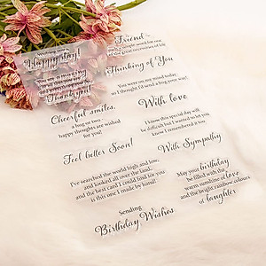 Linda Craft 1pc Wishing You a Happy Day Friend Thinking of You Clear Stamps for Card Making Decoration and DIY Scrapbooking 15x21 cm