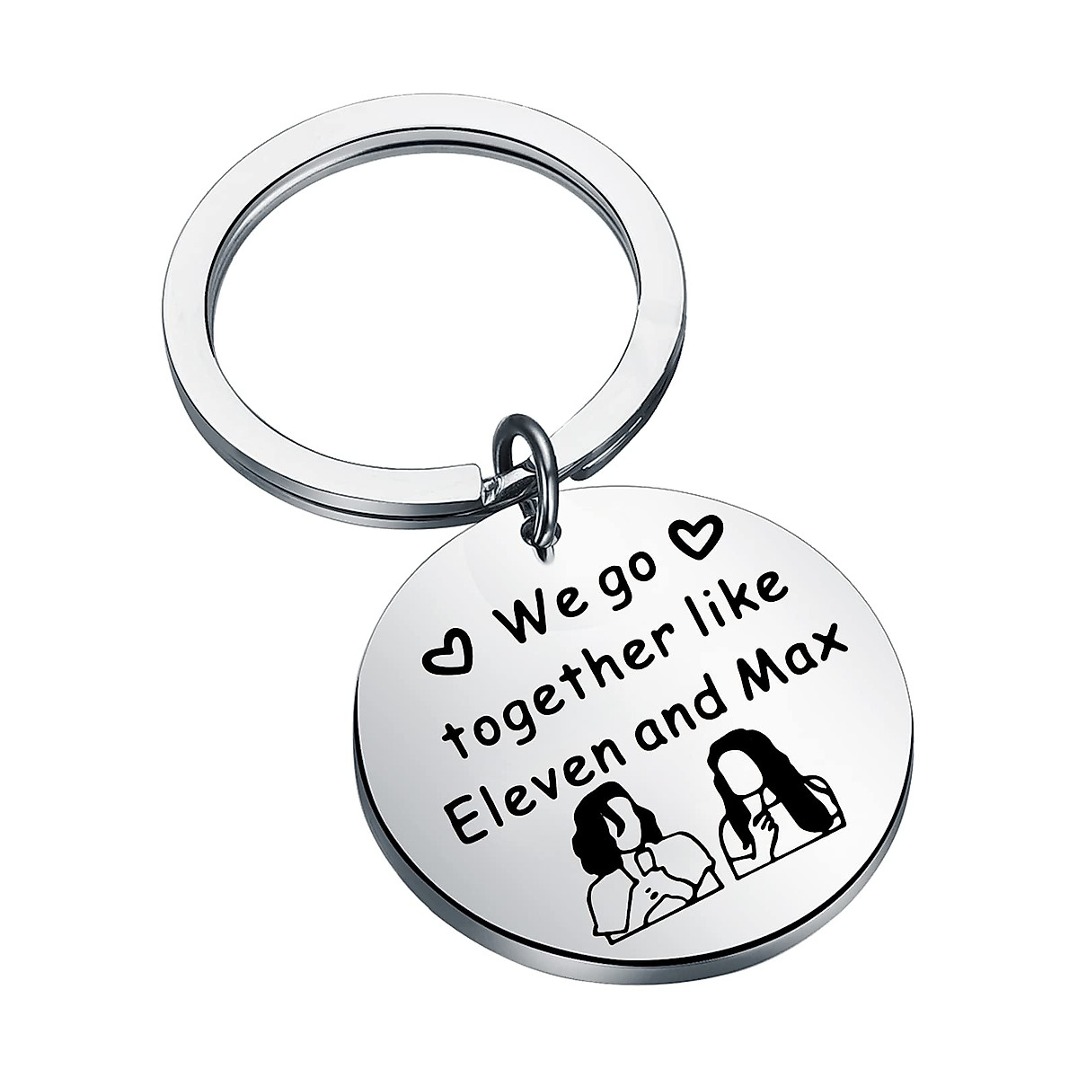 FAADBUK Eleven and Max Gift Tv Show Inspired Gift Friendship Jewelry Best Friend Keychain (Eleven & Max)