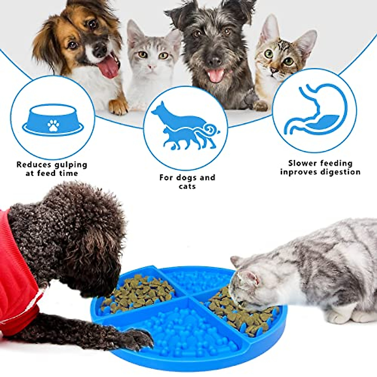 Dog Lick Treat mat Dog Slow Feeder Dog Licking Mat Pet Calming Mat Anxiety Relief Dog Cat Training Lick Wet Food Mat Perfect for Food Mat for Dogs