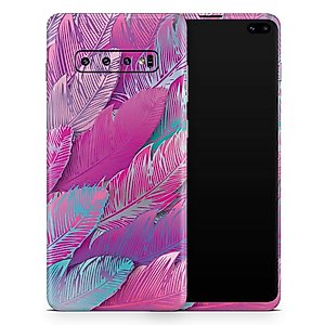 DesignSkinz Spectral Vector Feathers Protective Vinyl Decal Wrap Skin Cover Compatible with The Samsung Galaxy S20 (Screen Trim & Back Glass Skin)